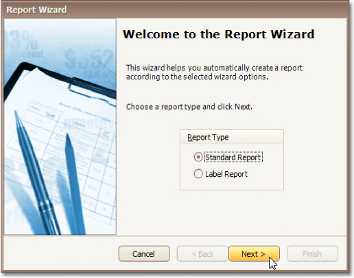 Report Wizard - Standard Report Wizard